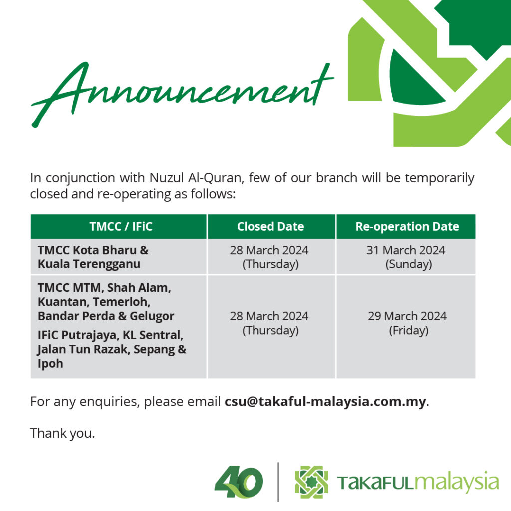 Nuzul Al Quran Branch Operation 2024